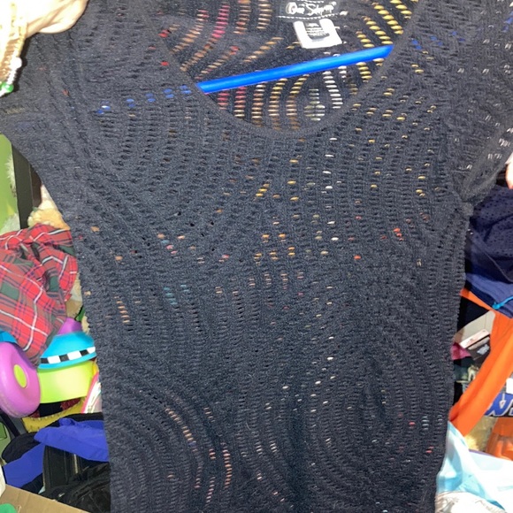 easy street | Tops | Vintage Easy Street Net Long Sleeve Cover Up ...